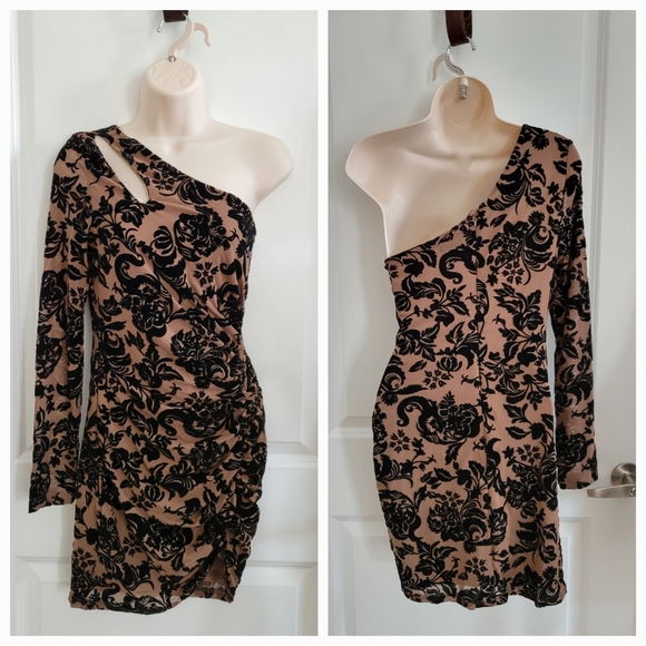 privy | Dresses | New Privy One Shoulder Black Lace Mini Dress Sz Large ...